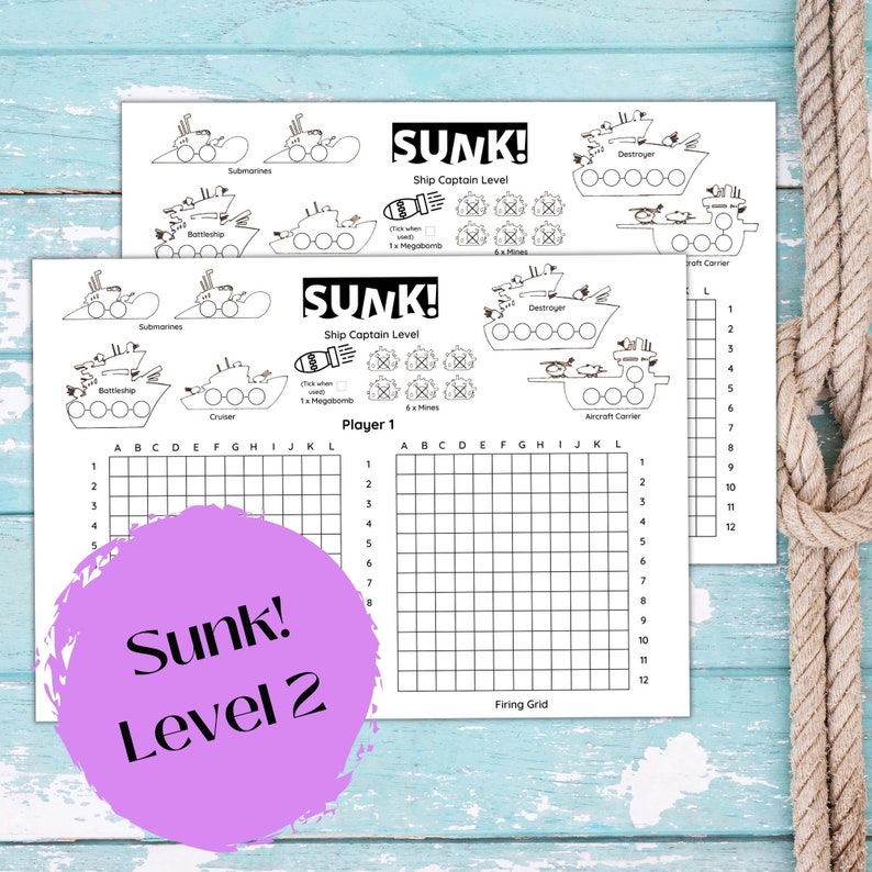 Printable Battleship Game, Board Game, Sea Battle, Printable, Classroom ...
