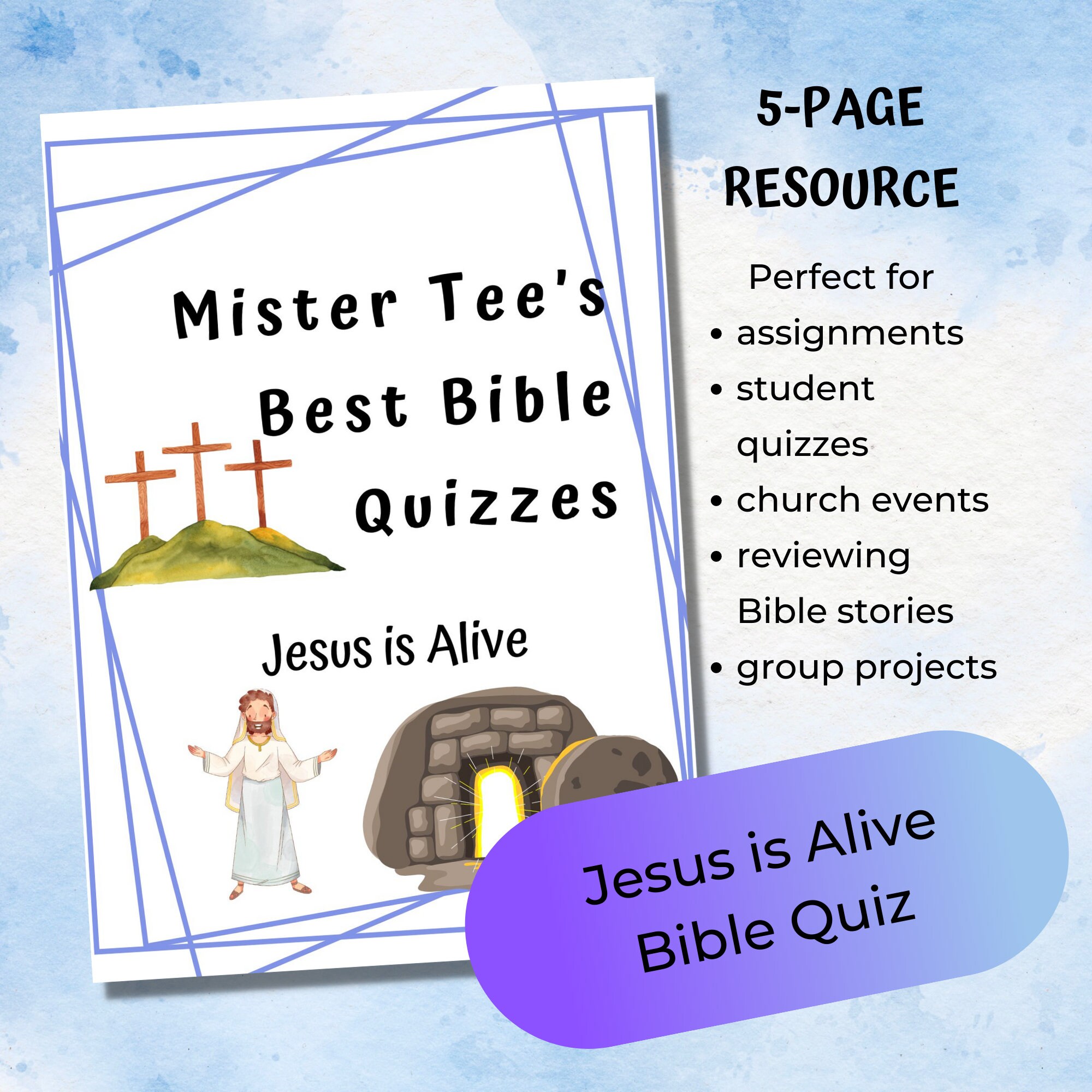 Easter Bible Story Quiz, Jesus is Alive, Sunday School Resource (PDF ...