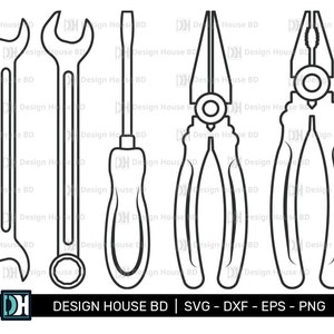 Mechanic Tools Bundle Svg | Tools Silhouette | Tools Outline | Hardware ...