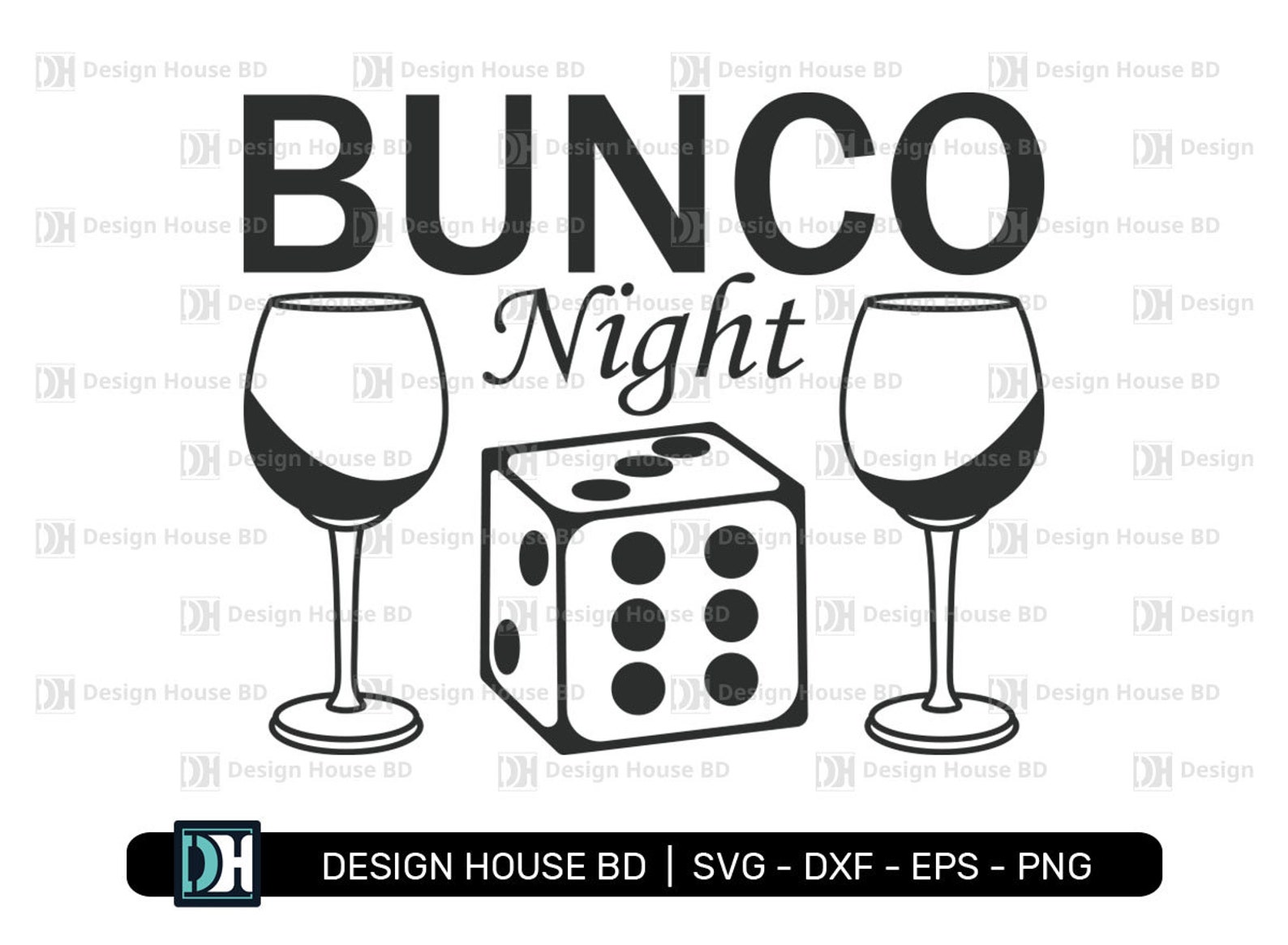 Dice Svg File Bunco Svg Bunco Monogram Piece Love Bunco - Etsy