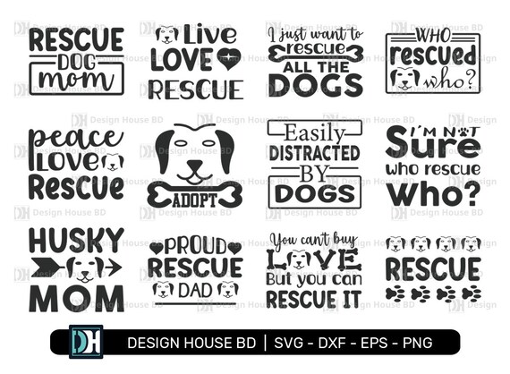 Rescue Dog Bundle SVG Rescue Dog Bandana SVG Bundle Dog Life - Etsy