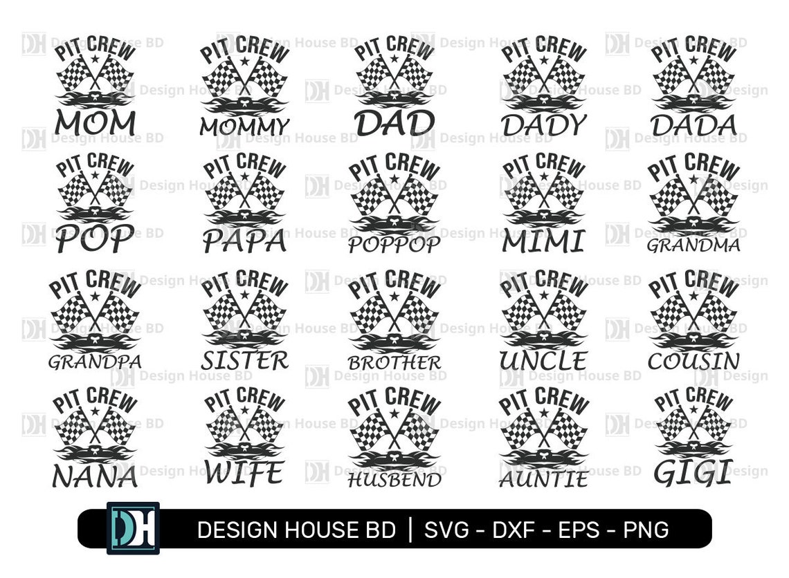 20-pit Crew Family Bundle, Pit Crew Svg, Racing Sayings Svg, Racing ...