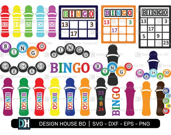 Bingo Black SVG, Bingo Balls Svg, Bingo Card Svg, Bingo Dauber Svg ...