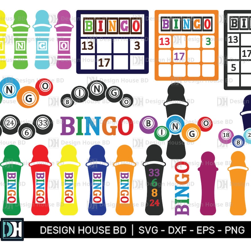 Bingo Cards Svg - Etsy