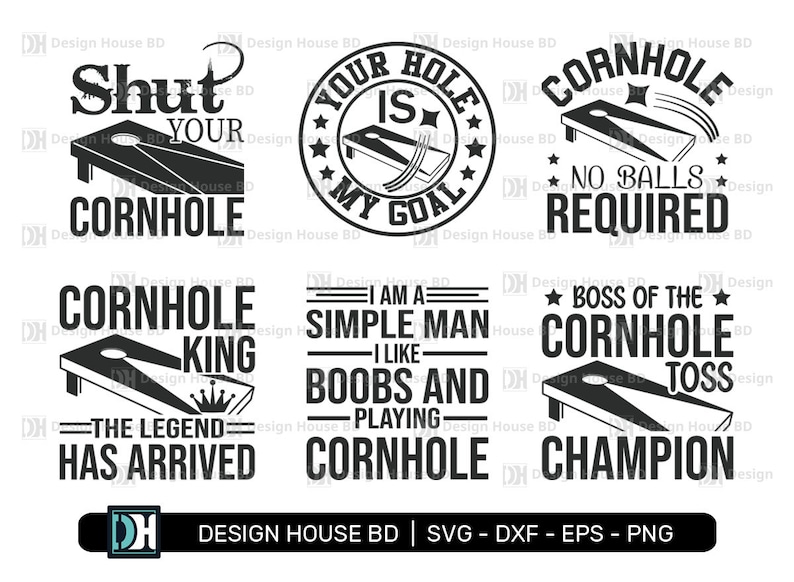 06 Quotes Cornhole Bundle, Cornhole SVG, Cornhole Game Svg, Funny ...