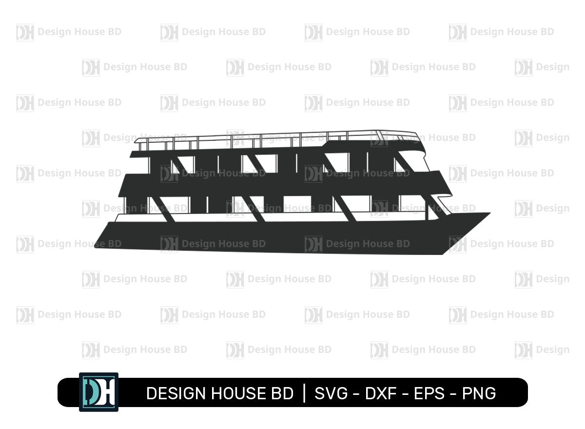 Houseboat SVG, Boat House Svg, Houseboat Clipart, Houseboat Vector ...