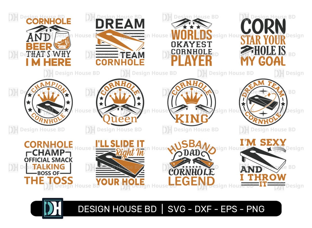 12 Quotes Cornhole Bundle, Cornhole SVG, Cornhole Game Svg, Cornhole ...