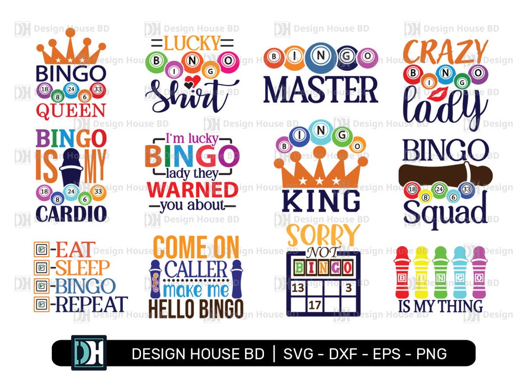 Bingo SVG, Bingo Quotes Bundle, Bingo Games Svg, Crazy Bingo, Bingo ...
