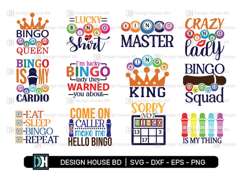 Bingo SVG, Bingo Quotes Bundle, Bingo Games Svg, Crazy Bingo, Bingo ...