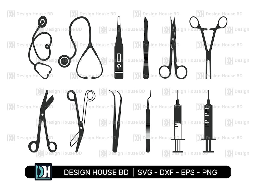 12 Medical Tools Svg Bundle | Syringe Svg | Commercial Use | Medical ...