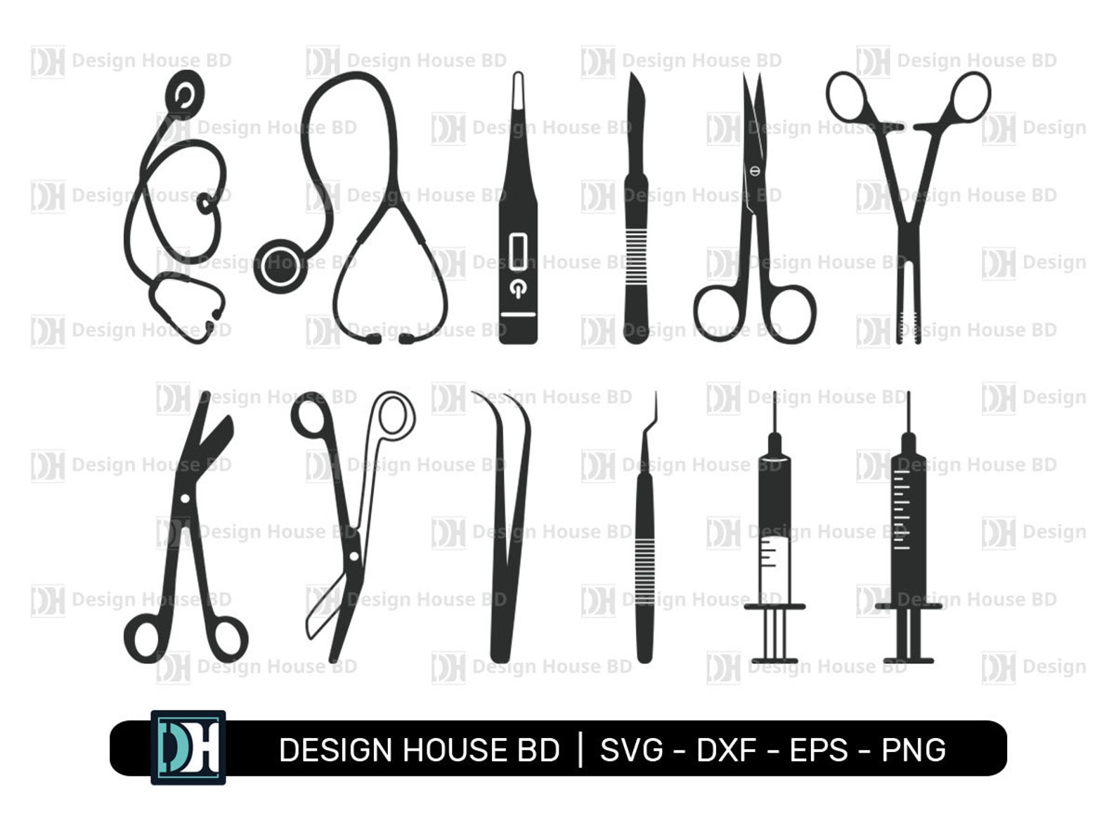 12 Medical Tools Svg Bundle | Syringe Svg | Commercial Use | Medical ...