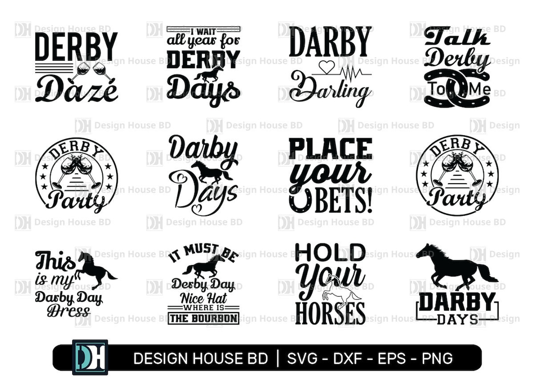 Derby Day SVG Bundle, Derby Party Svg, Horse SVG, Horse Race SVG, Derby ...