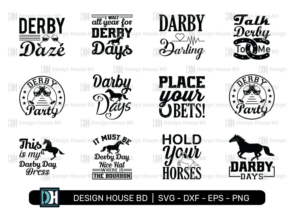 Derby Day SVG Bundle, Derby Party Svg, Horse SVG, Horse Race SVG, Derby ...