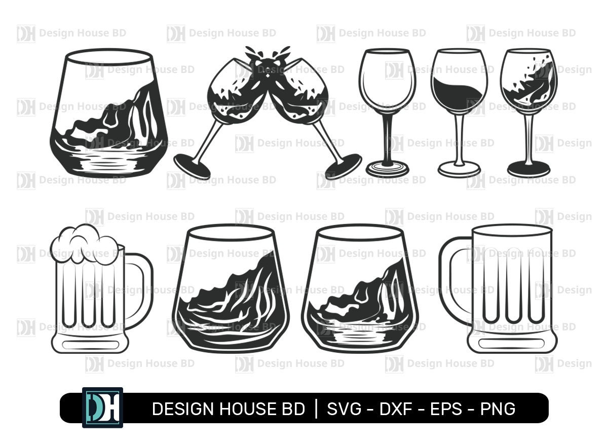Short Glass Toast SVG Cut File Glass Svg Cheers Svg Beer Glass Glass ...