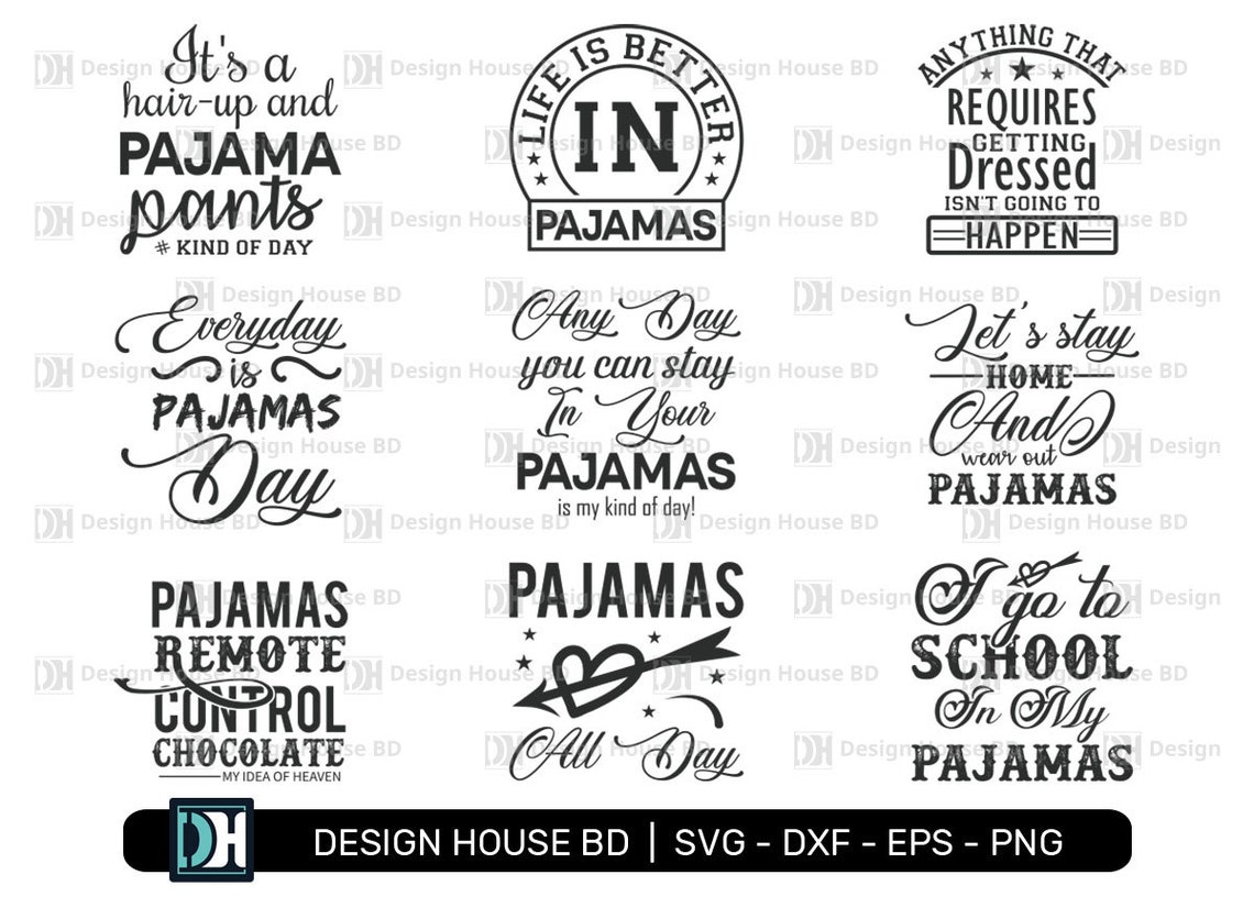 Pajama SVG Bundle, Pajama Day Svg, Pajamas Designs for Cricut, Sweet ...
