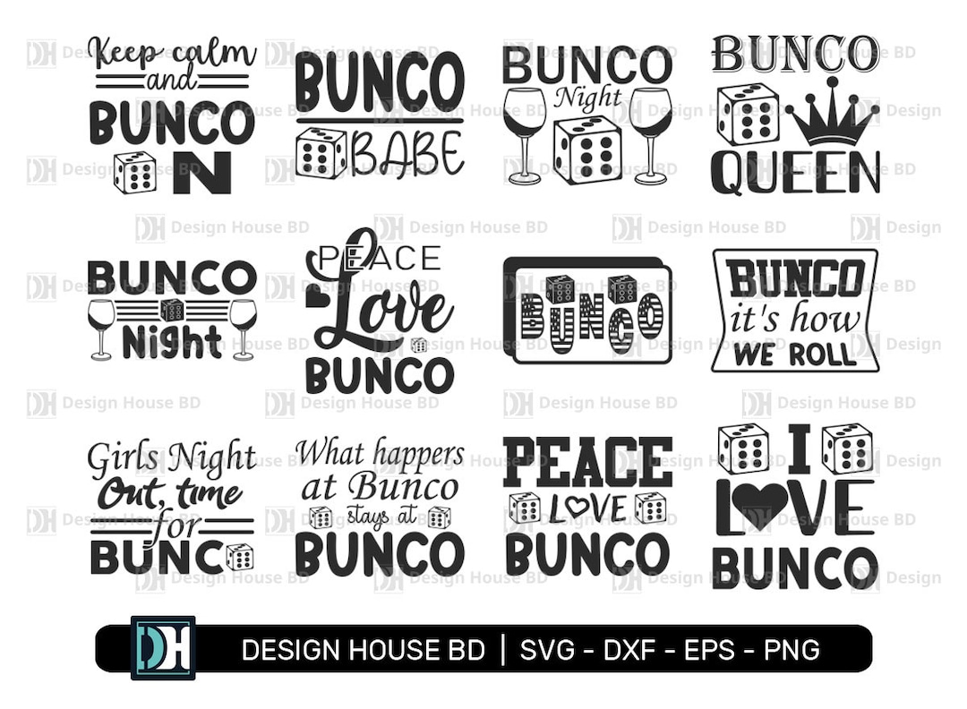 Dice Svg File, Bunco Svg, Bunco Monogram, Piece Love Bunco Svg, Casino ...