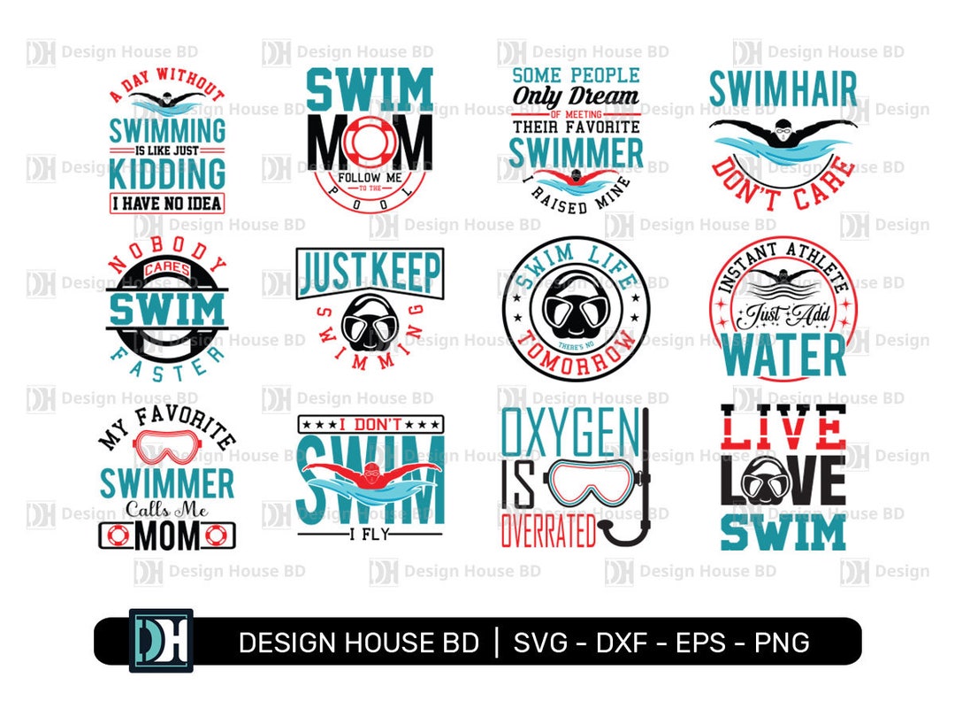 Swimming Svg Bundle, Swim Cut File, Silhouette, Silhouette, Clip Art ...