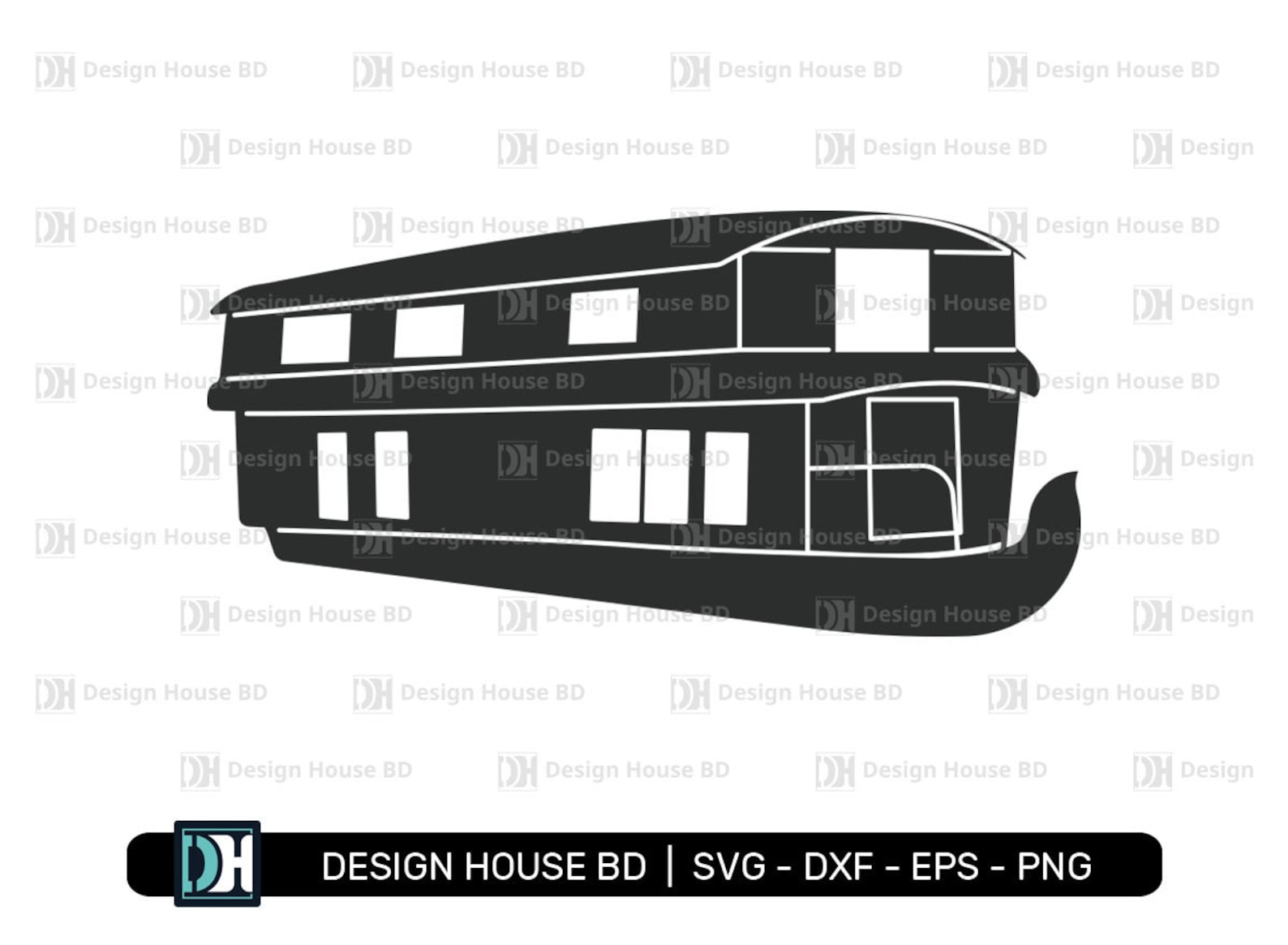 Houseboat SVG, Boat House Svg, Houseboat Clipart, Houseboat Vector ...