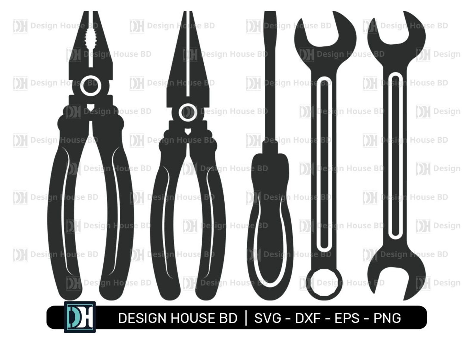 Mechanic Tools Bundle Svg | Tools Silhouette | Tools Outline | Hardware ...