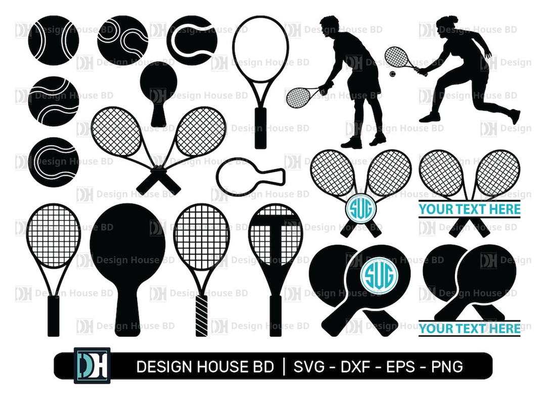 Tennis SVG Bundle | Tennis Silhouettes Svg | Tennis Players Silhouette ...