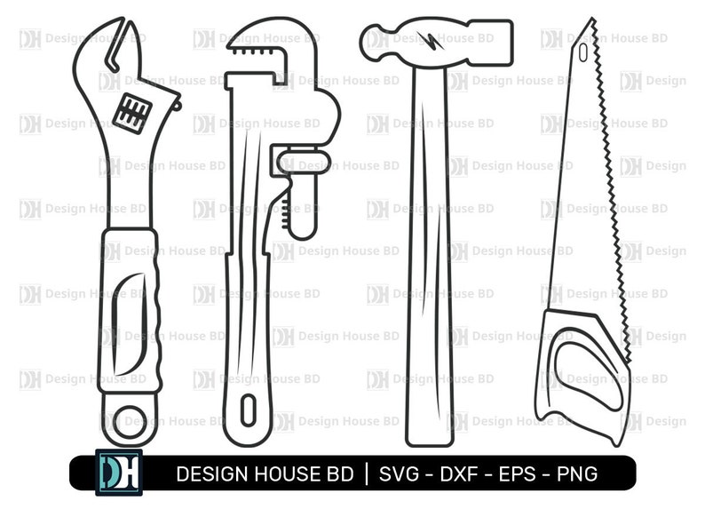 Mechanic Tools Bundle Svg | Tools Silhouette | Tools Outline | Hardware ...