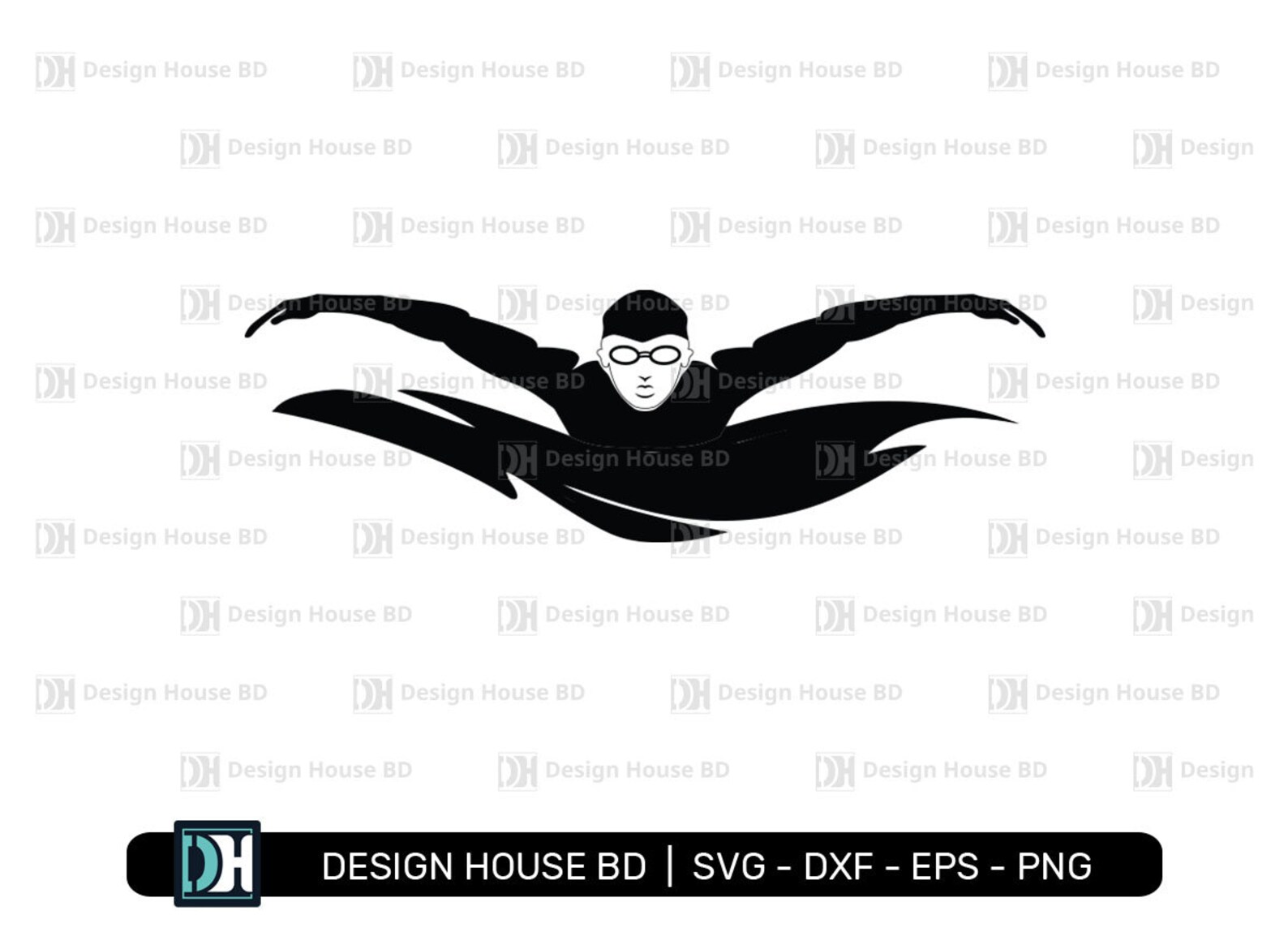 Swim Silhouette Svg, Swimmer Svg, Swimmer Monogram Silhouette, Diving ...