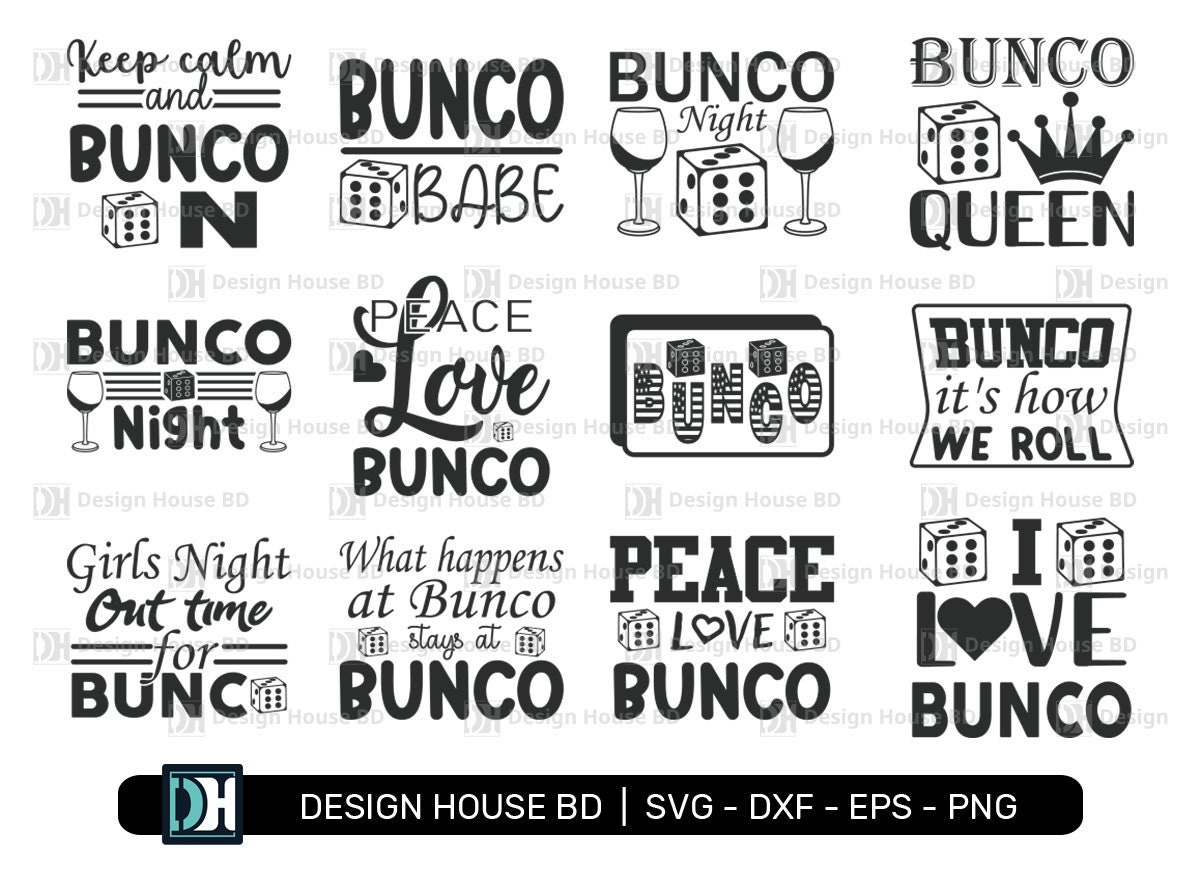 Dice Svg File, Bunco Svg, Bunco Monogram, Piece Love Bunco Svg, Casino ...