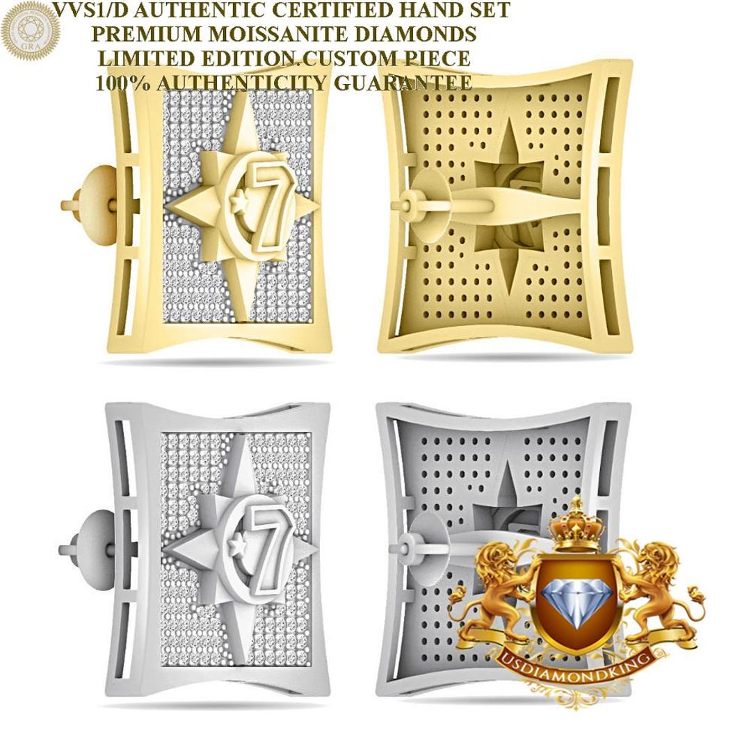 Real VVS1/D 2.92 Cwt. Hand Set Certified Moissanite Diamond 14K Gold ...