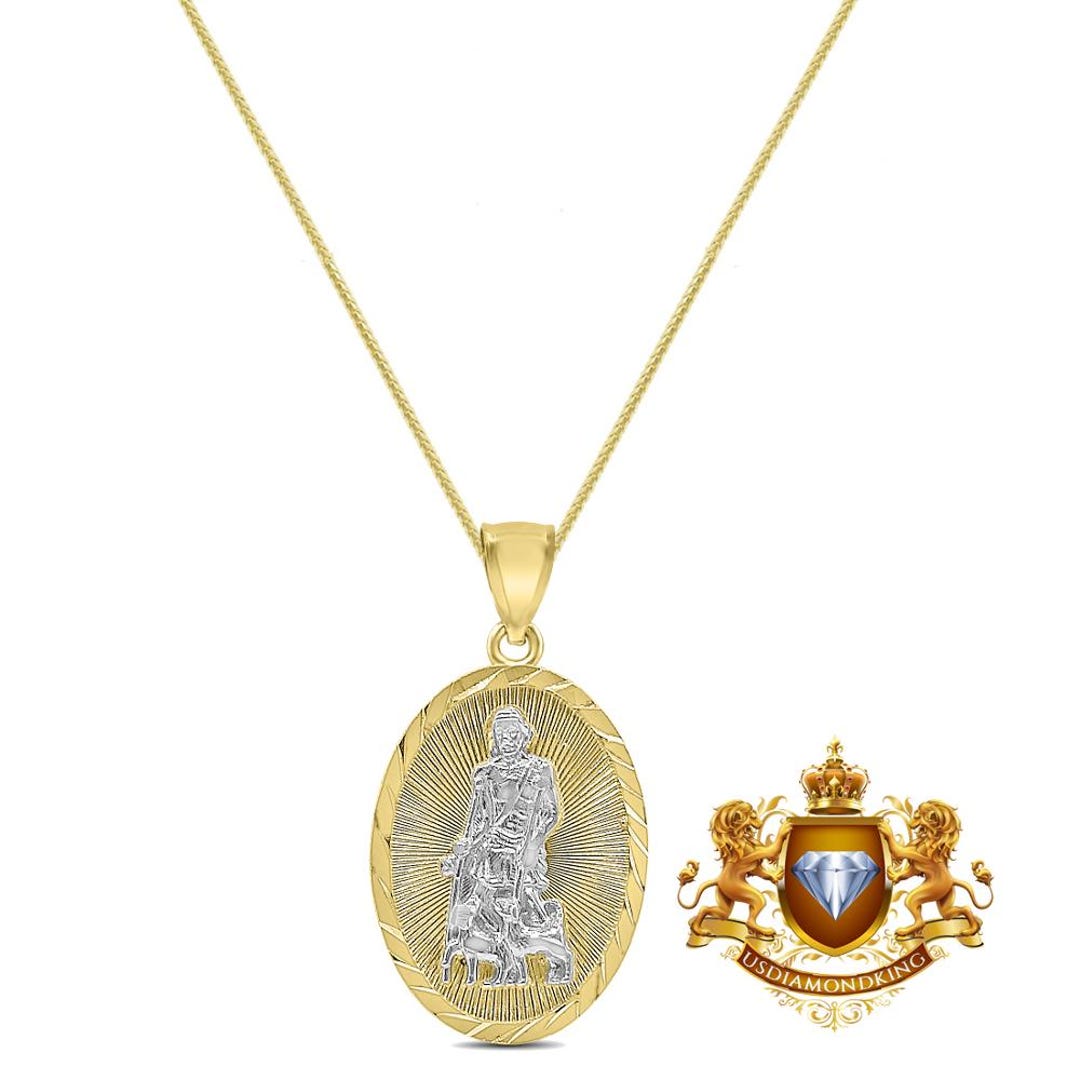 10K Authentic Solid Italian 2 Tone Gold (stamped) Saint Lazarus "saint ...