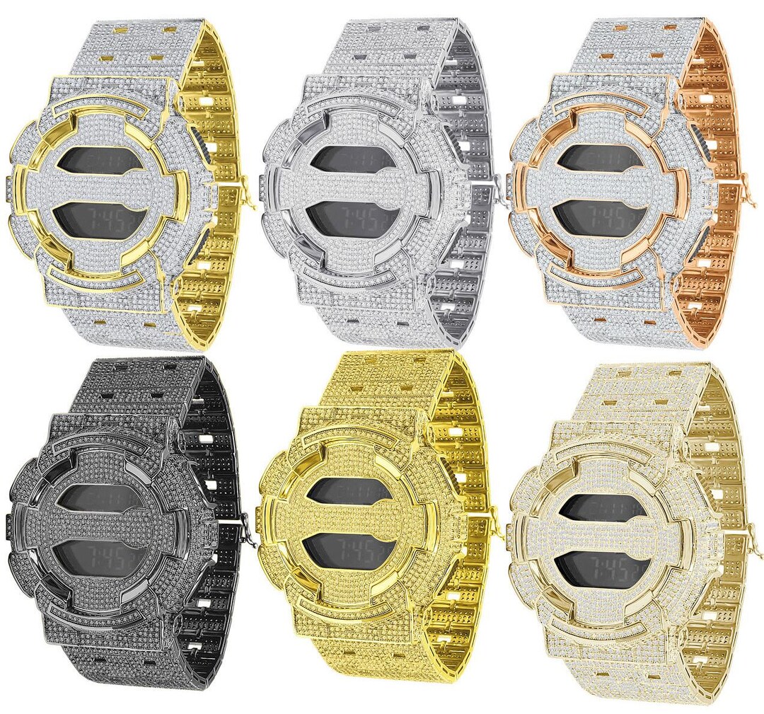 Men's 18.65 Cwt. VVS/1 Simulated Diamond Hand Set Pave 14K Gold Over ...