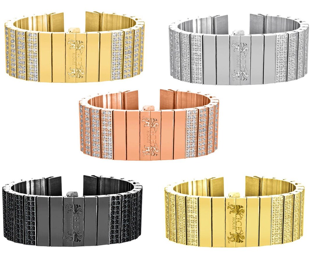 133+ Grams Solid Stainless Steel CNC Pave Set Hand Made 18.00 Cwt. VVS ...