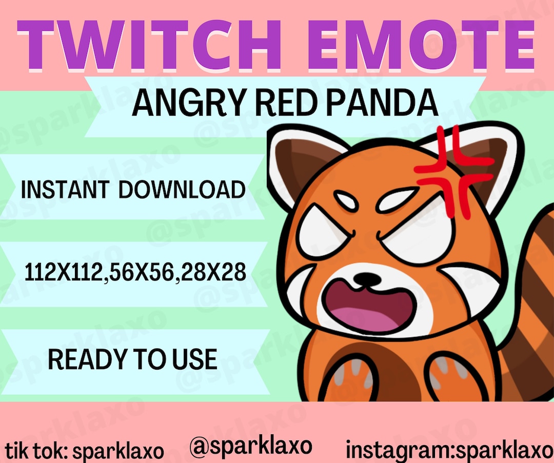 Cute Angry Red Panda Emote/ Twitch Emote / Instant Download/ Free ...