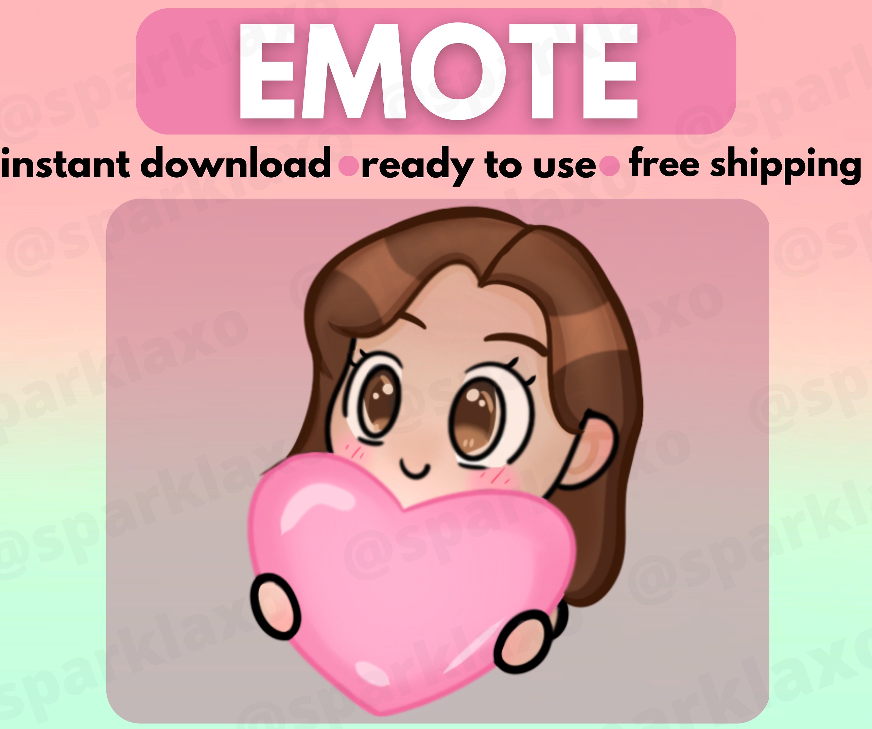 CUTE CHIBI EMOTE- Twitch/ Youtube / Discord / Brown Hair / Chibi Girl ...