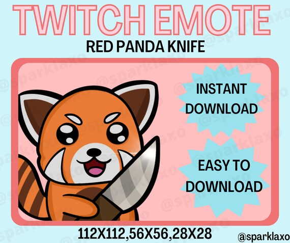 Kawaii Red Panda Knife Emote/ Twitch Emote/ Red Panda/ - Etsy