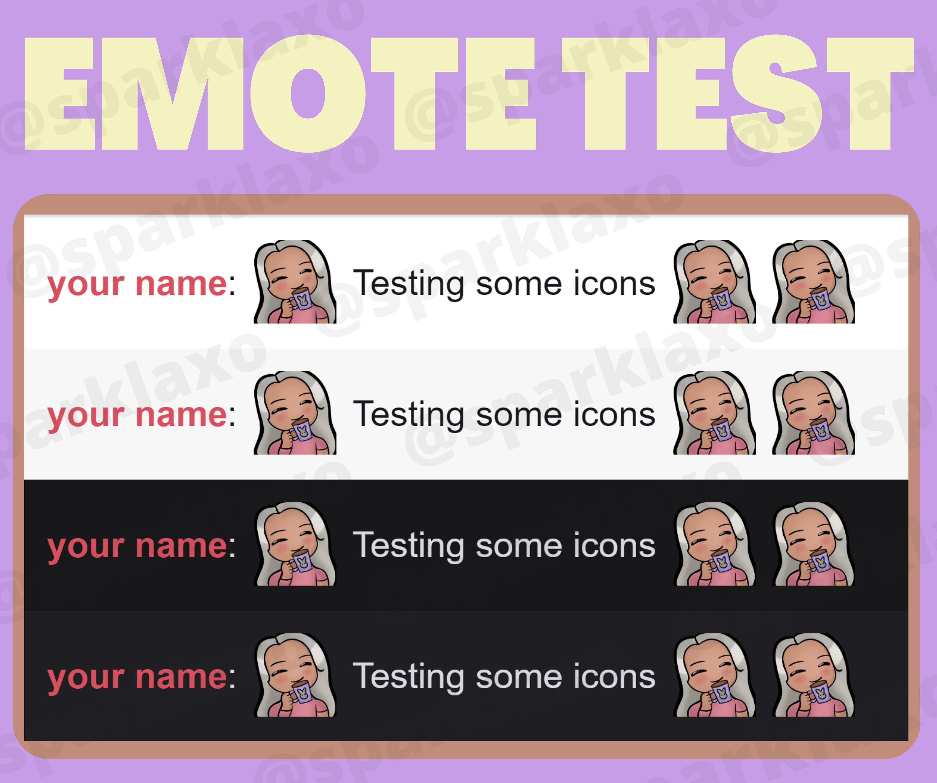 DRINKING COFFEE EMOTE - Twitch/ Youtube / Discord / Silver Hair / Chibi ...