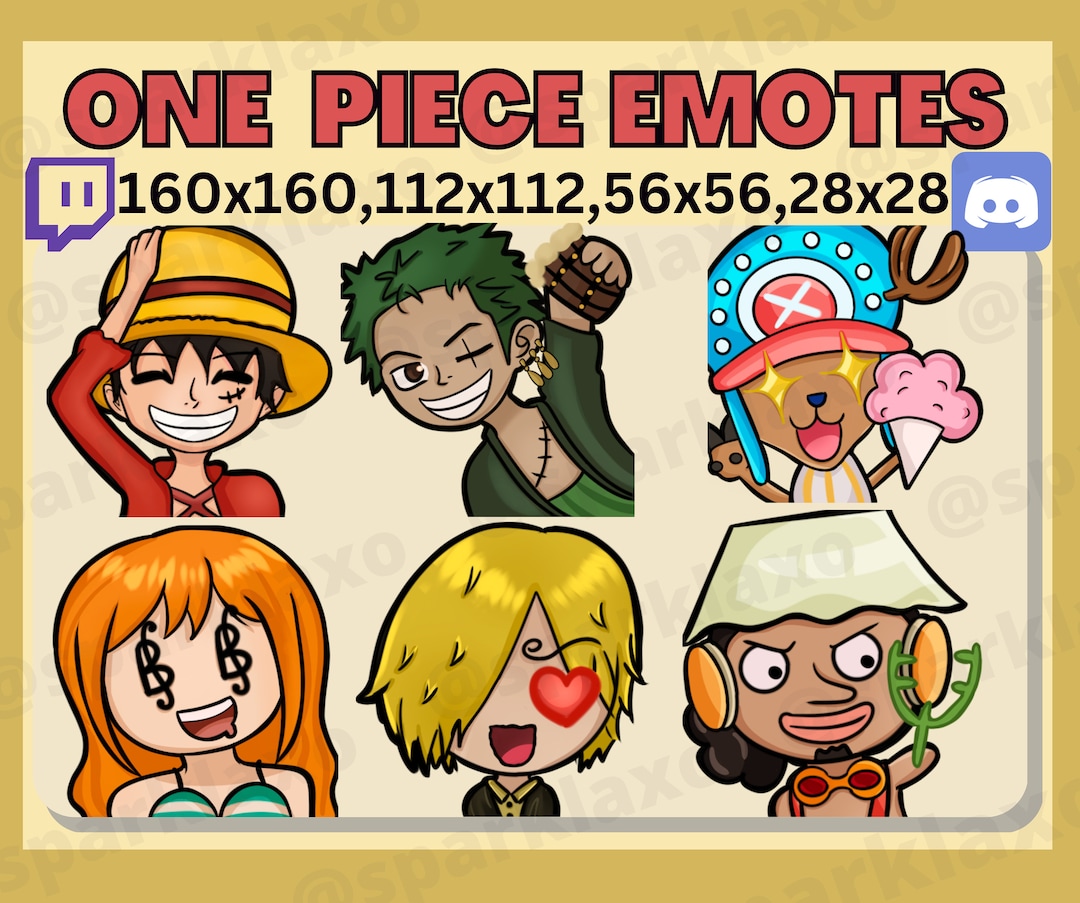 ONE PIECE EMOTES - Twitch / Discord / Youtube / Instant Download / Free ...