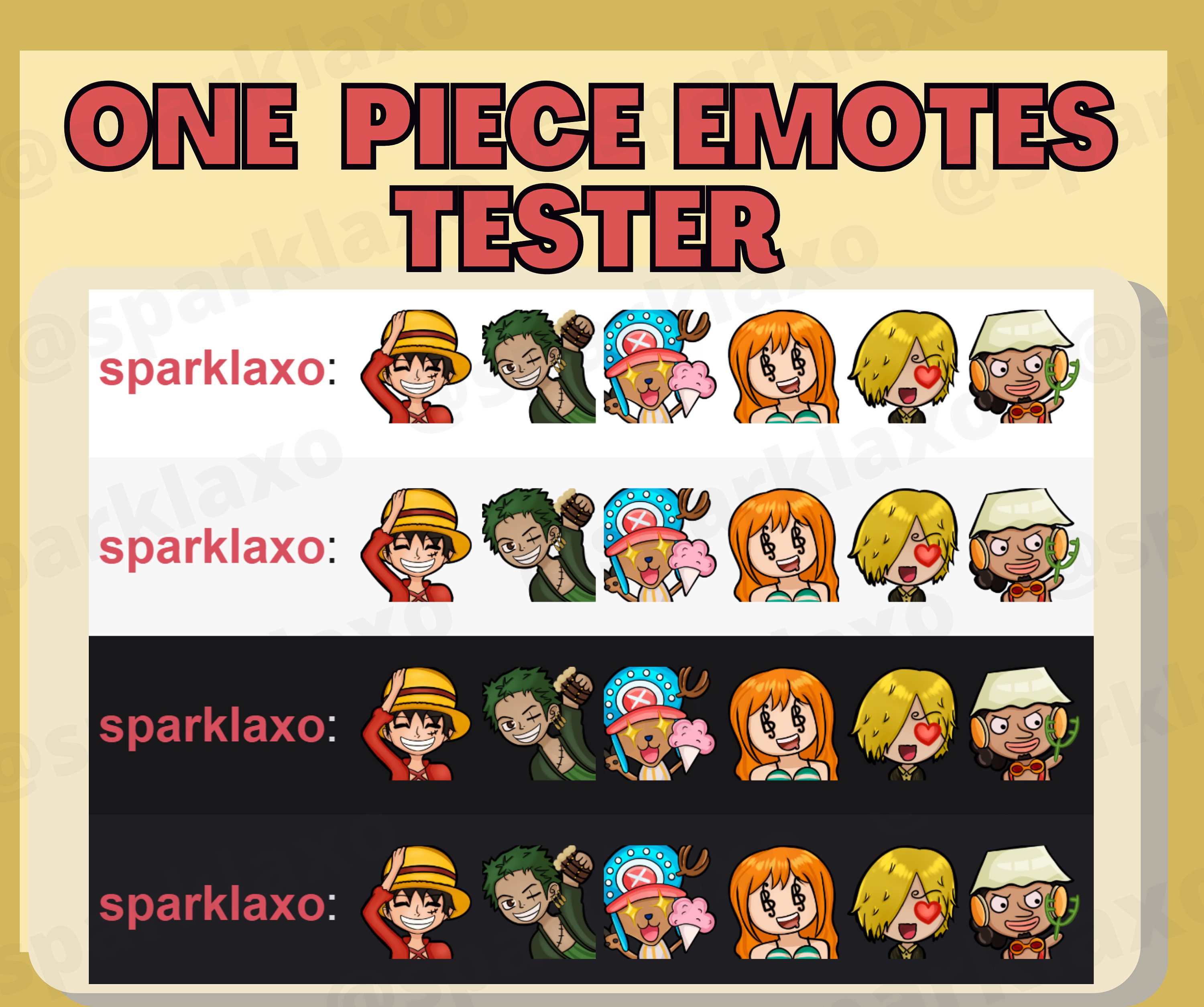 ONE PIECE EMOTES - Twitch / Discord / Youtube / Instant Download / Free ...