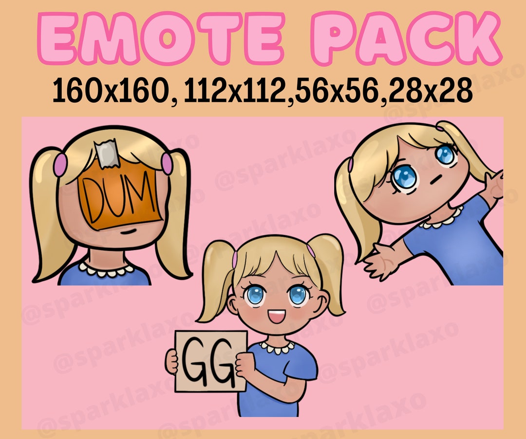 BLONDE CHIBI GIRL Emote/ Instant Download/twitch and Discord/ Streamers ...
