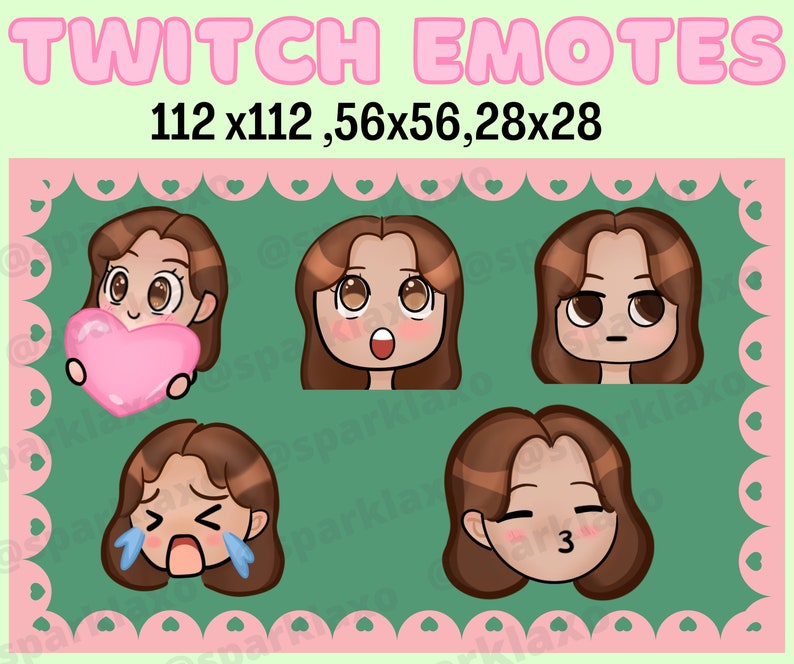 5 Chibi Girl Twitch Emotes / Instant Download/ Free Shipping / Brown ...