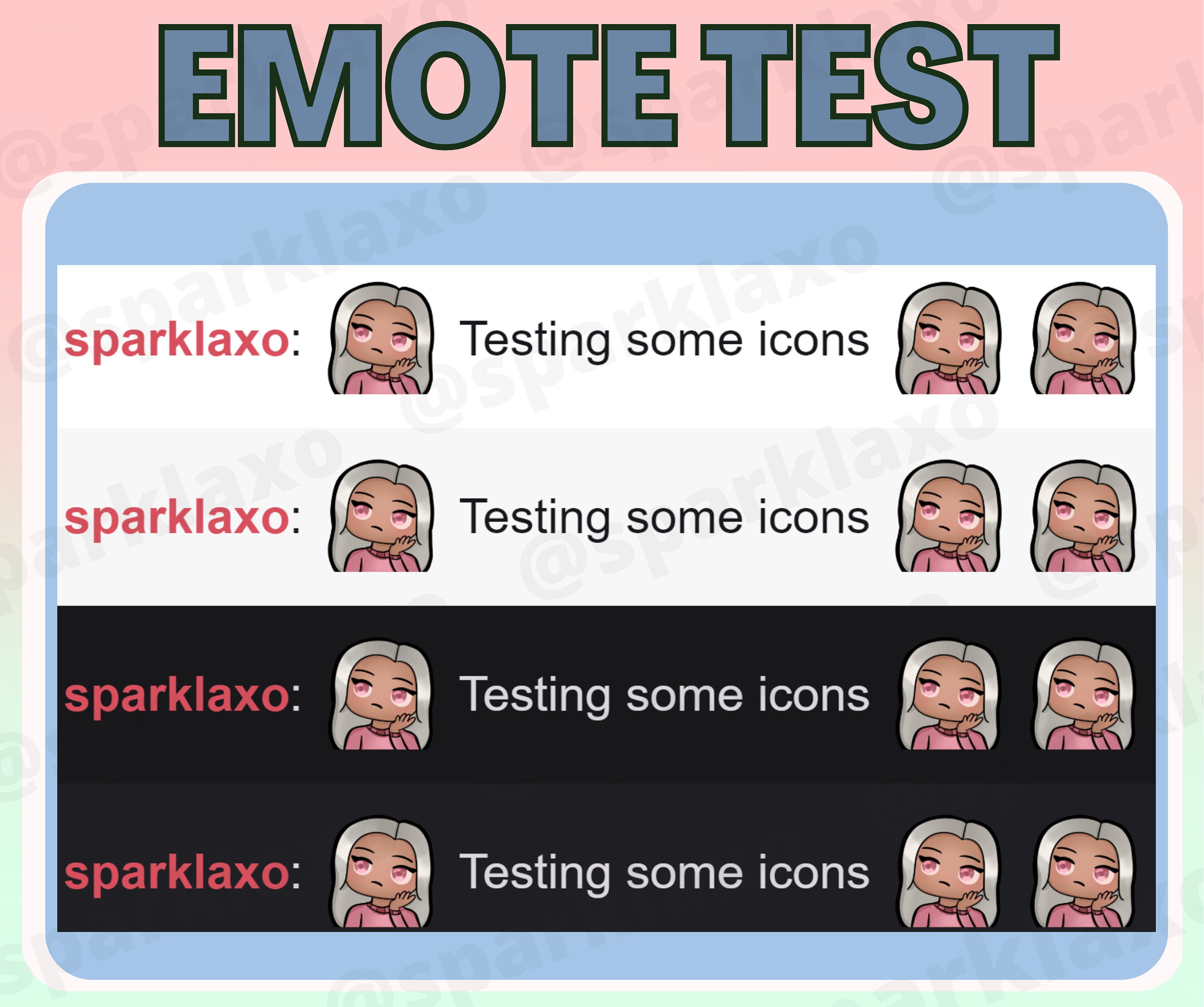 POUT EMOTE - Twitch/ Youtube / Discord / Silver Hair / Chibi Girl ...