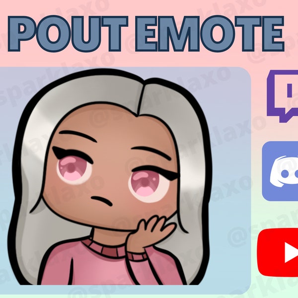 CUTE CHIBI EMOTE Twitch/ Youtube / Discord / Brown Hair / Chibi Girl ...