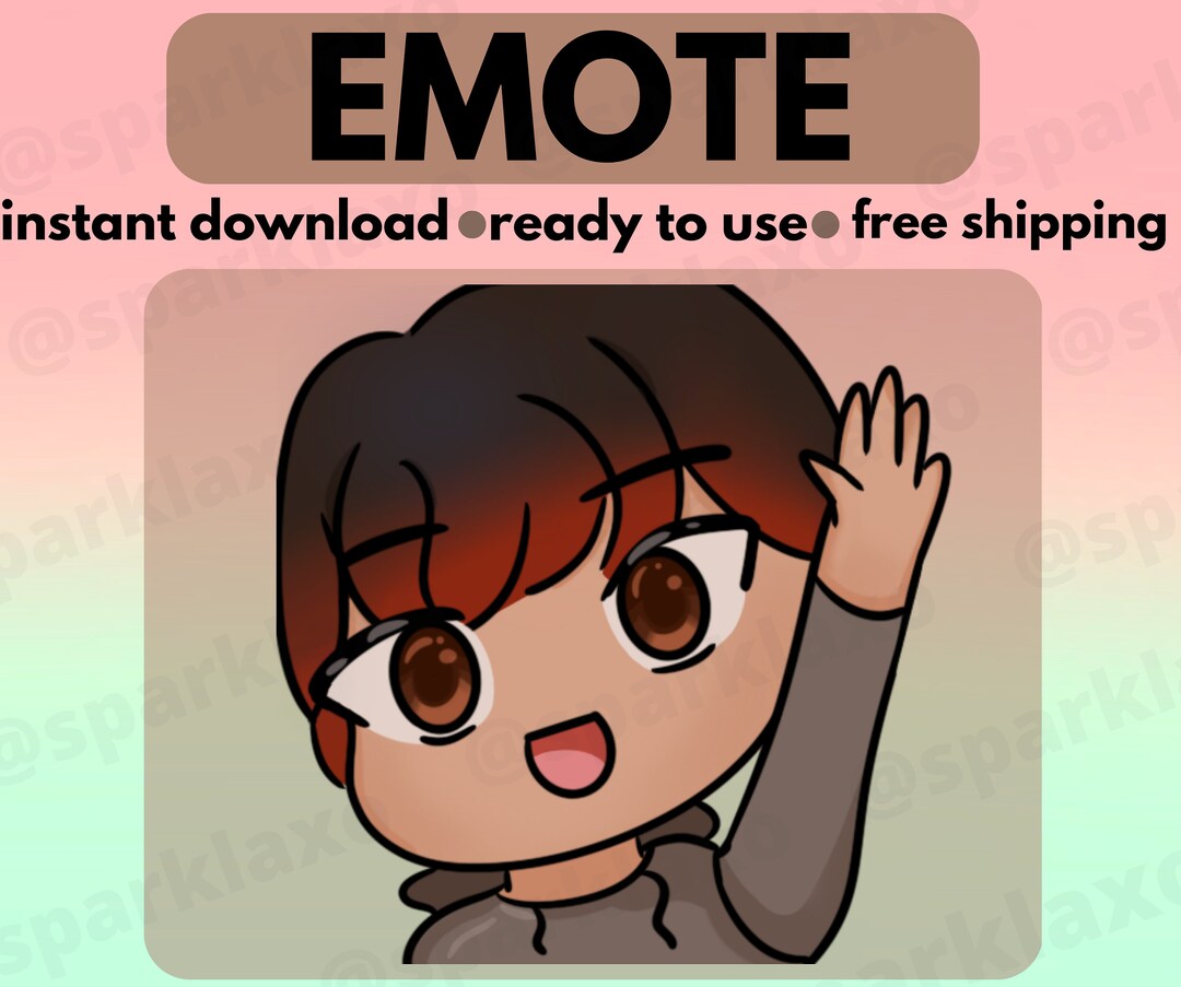CHIBI EMOTE - Twitch / Discord / Youtube / Red Hair / Chibi Guy Waving ...