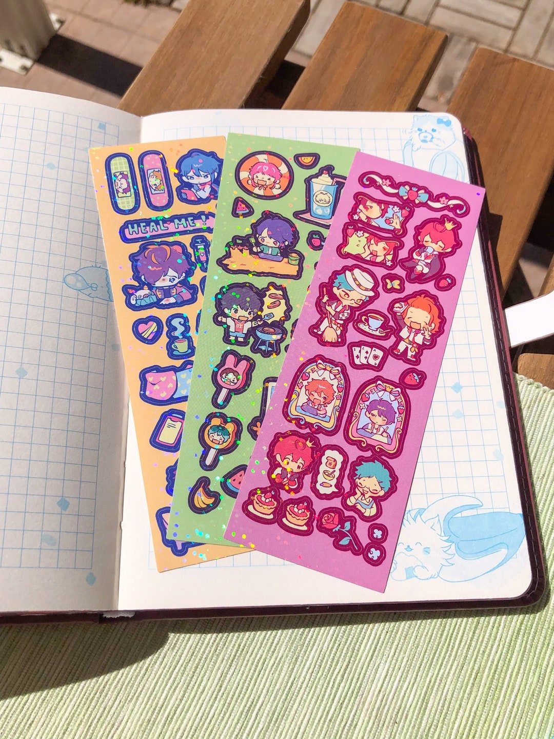 Heartslabyul Twisted Wonderland Hypnosis Microphone Sticker Sheets Strawberry Tea Party 5x15cm ...