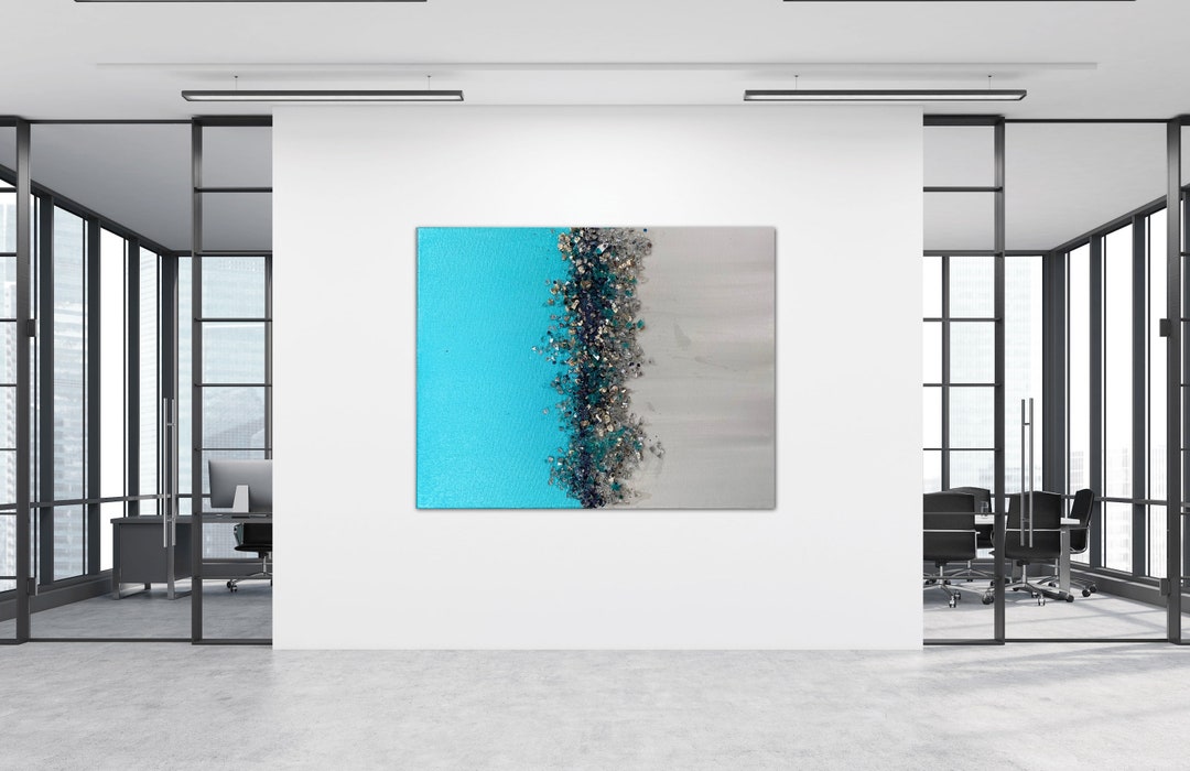 Teal and Grey Glam Wall Decor - Etsy