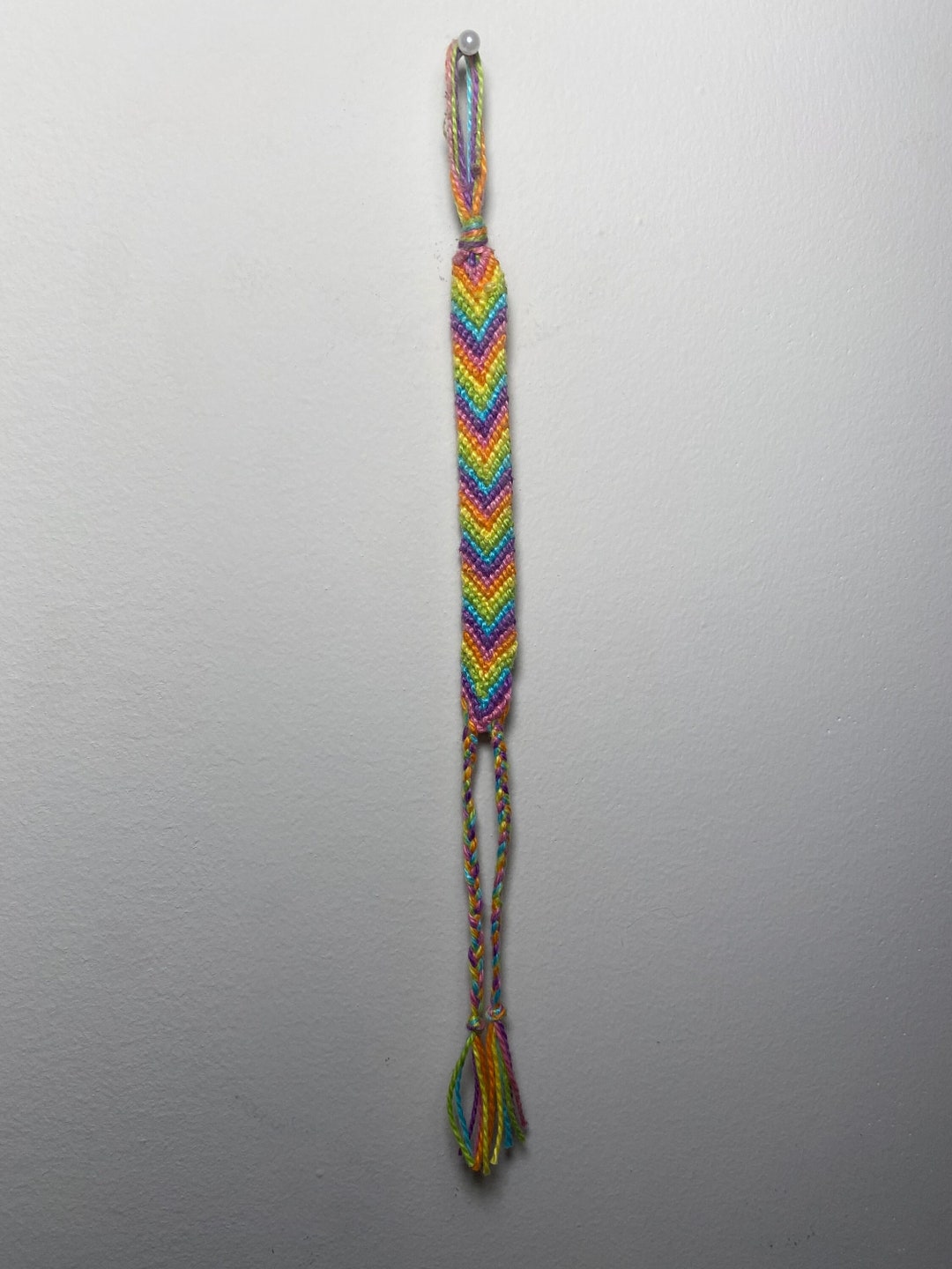 Pastel Rainbow Chevron String Bracelet - Etsy