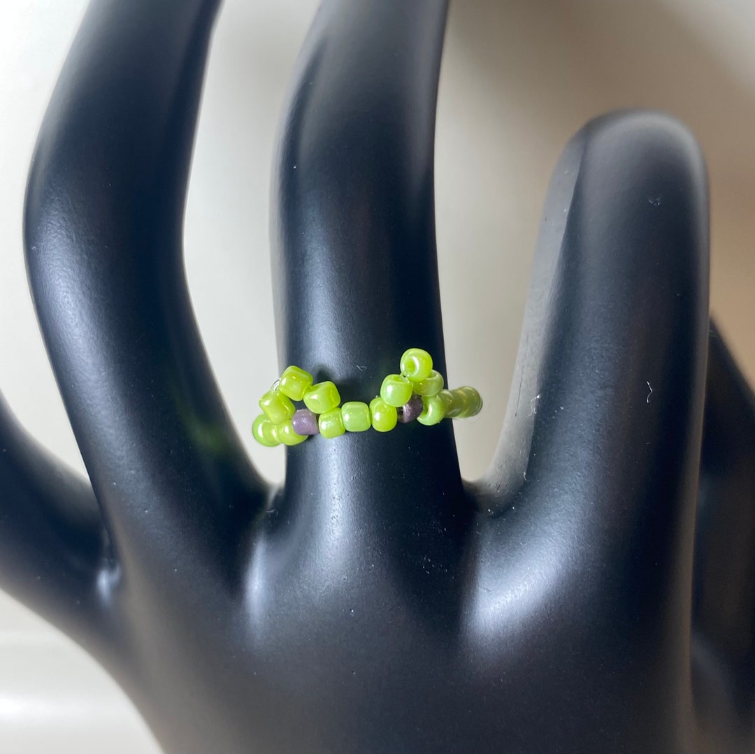Beaded Frog Ring - Etsy