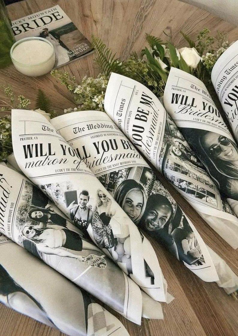 Will You Be My Bridesmaid? Personalized Newspaper Template - Etsy