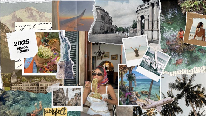 Editable Canva Vision Board Template | Customisable Goal Planner ...