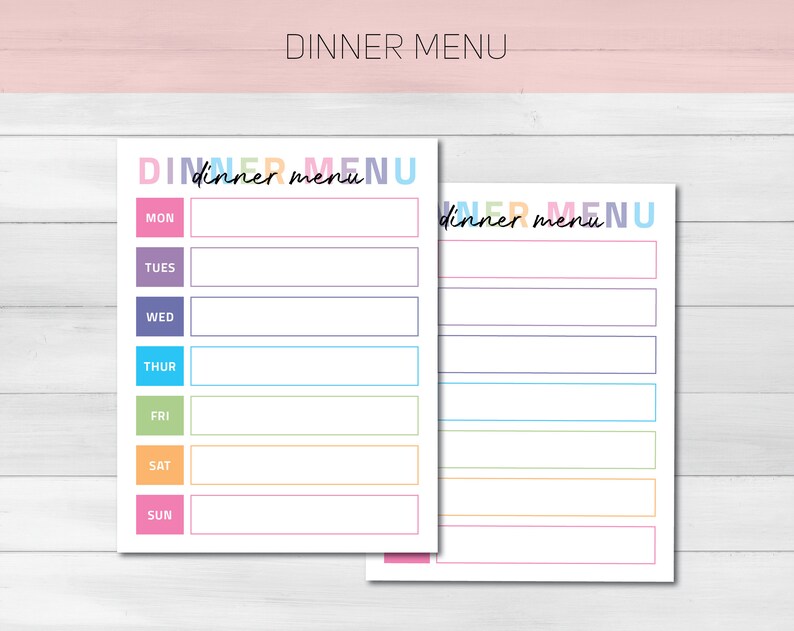 Dinner Menu - Etsy