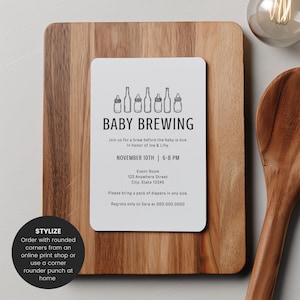 Diaper Keg Invitation, Baby Brewing, Diaper Party Invite: Editable Baby ...